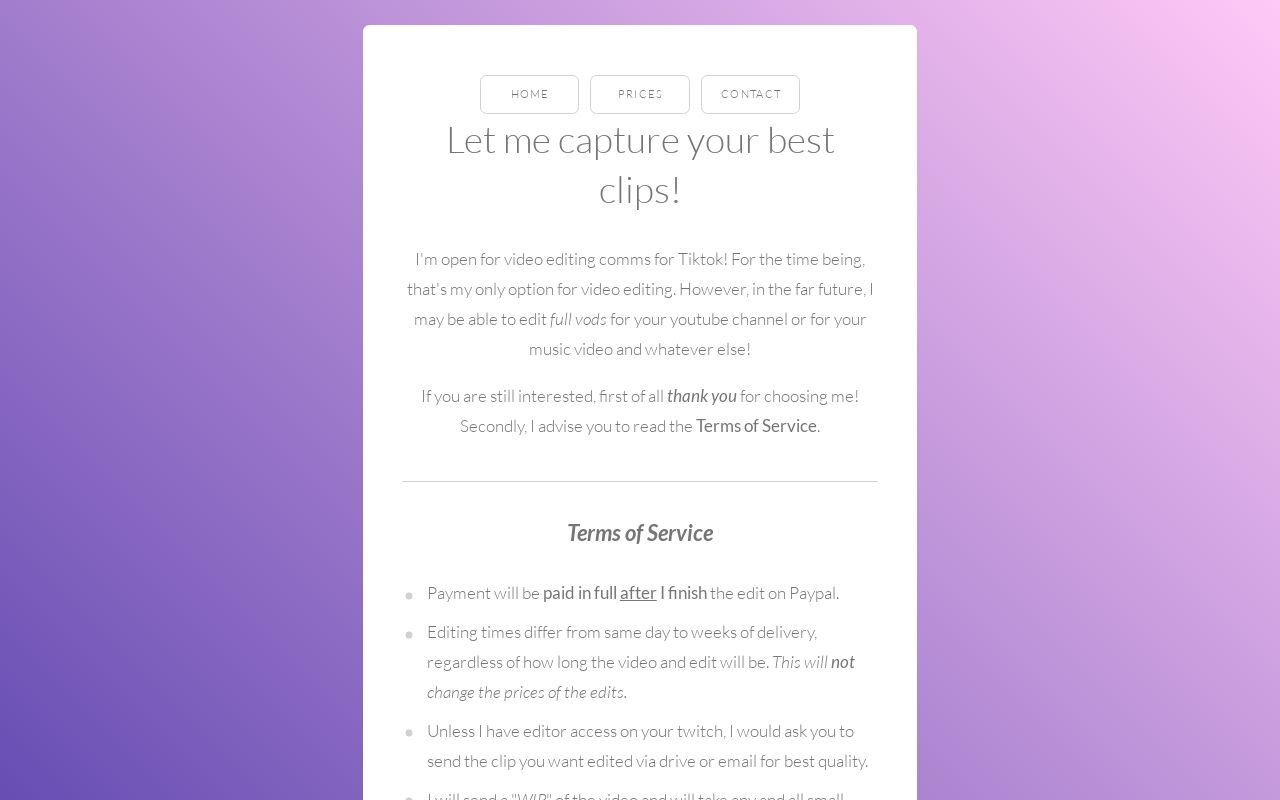 Kami video edit comm carrd